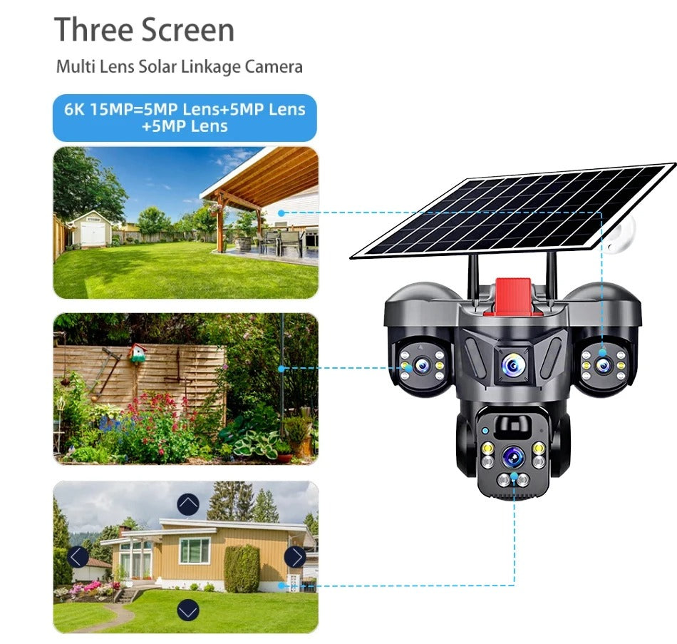 Triple Lens Camera 4G Solar Security PTZ Camera – DMC Wholesale