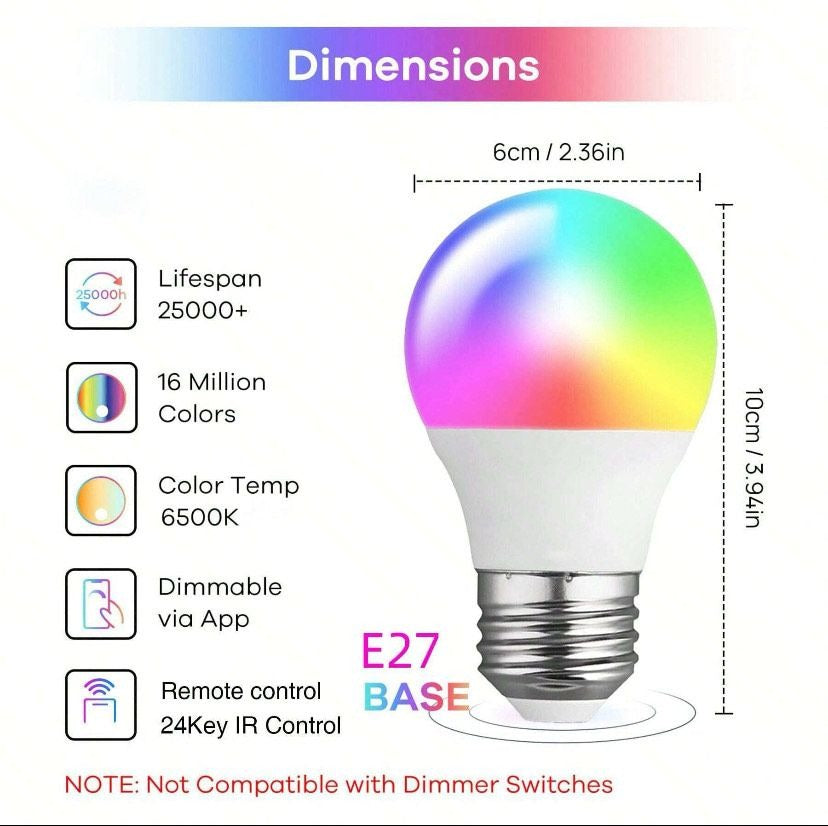 Smart LED Color Changing Light Bulbs with APP Control/Remote – DMC ...